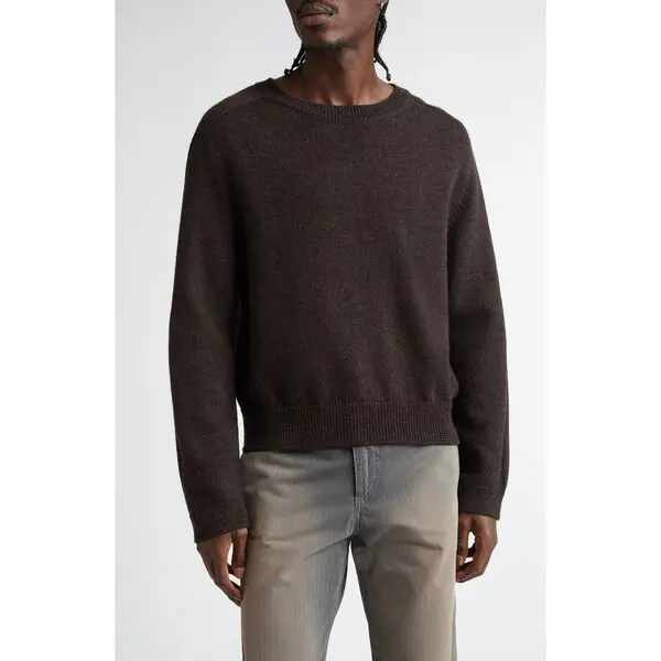 Our Legacy True Merino Wool Crewneck Sweater In University Brown
